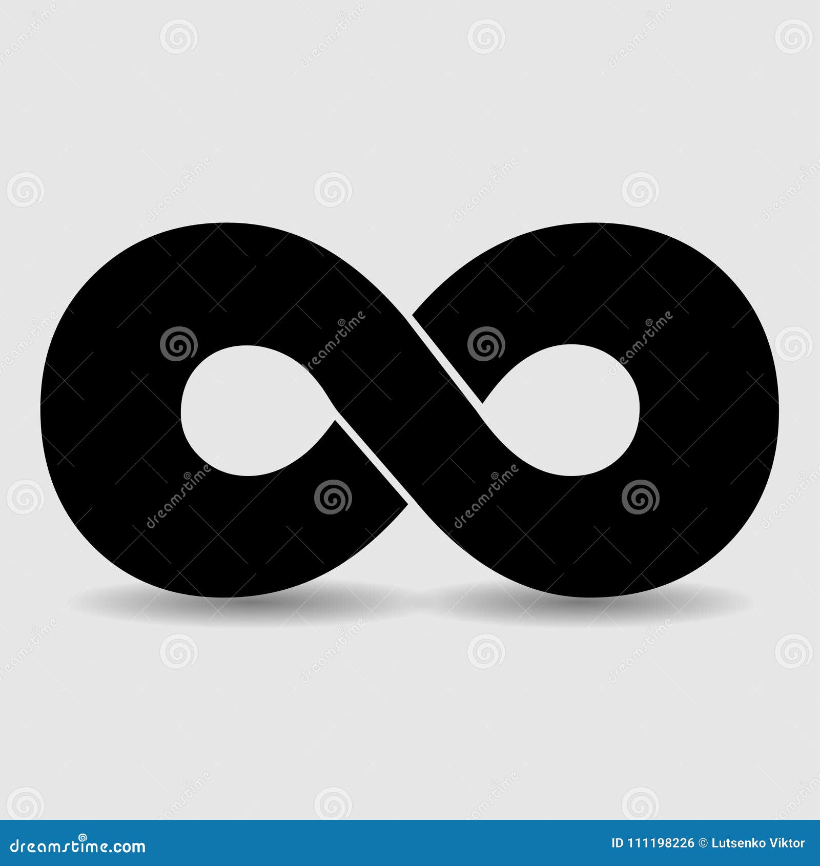 Black Infinity Sign with Shadow Stock Illustration - Illustration of ...