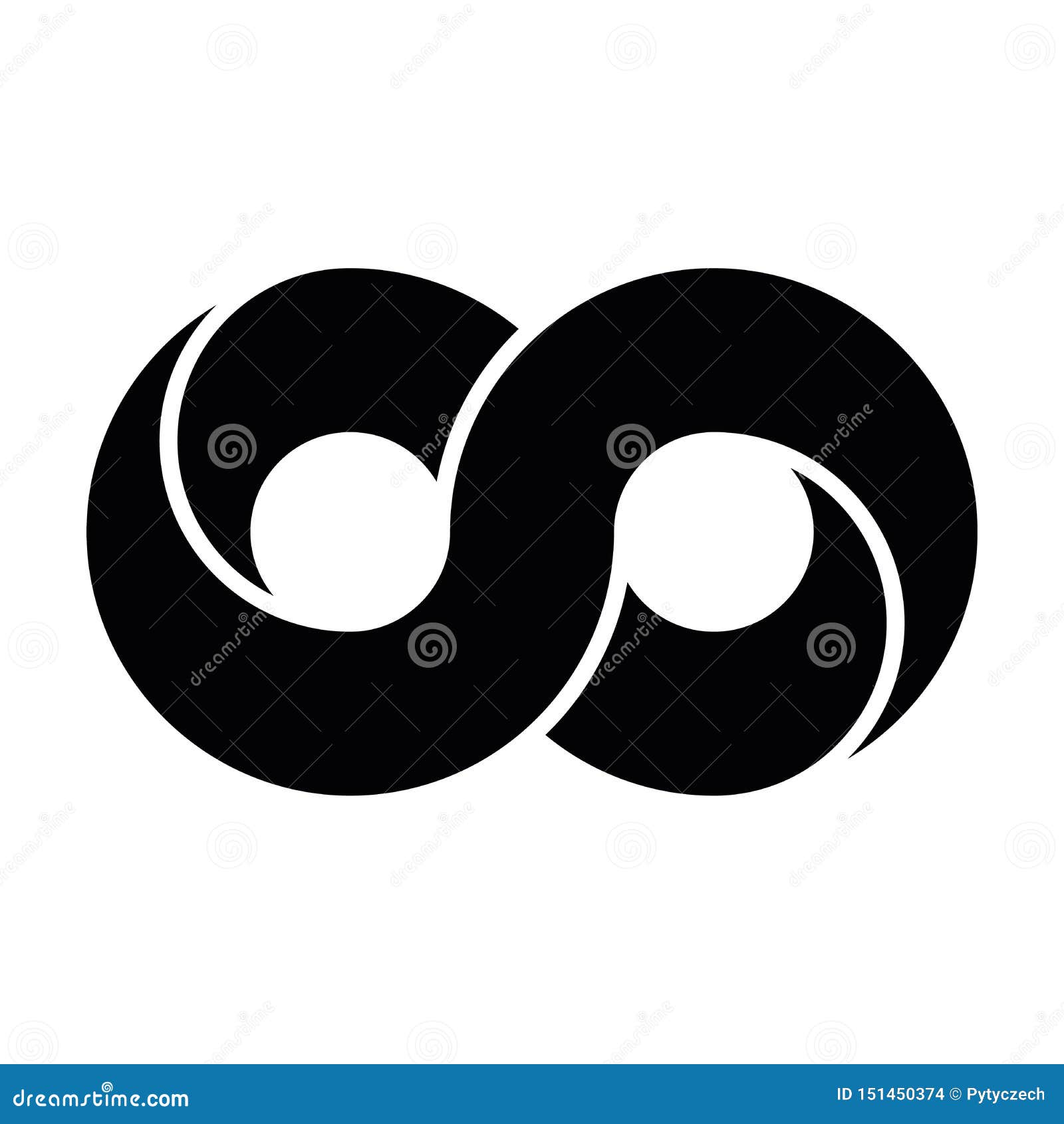 Black Infinity Symbol Icon. Concept of Infinite, Limitless and Endless ...