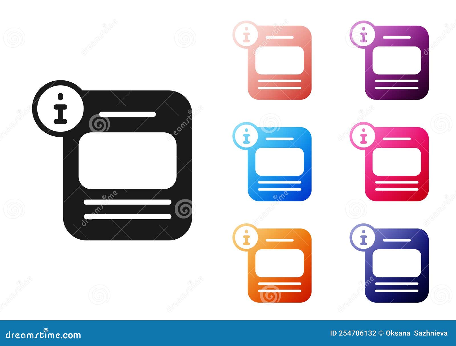 Black Information Icon Isolated on White Background. Set Icons Colorful ...