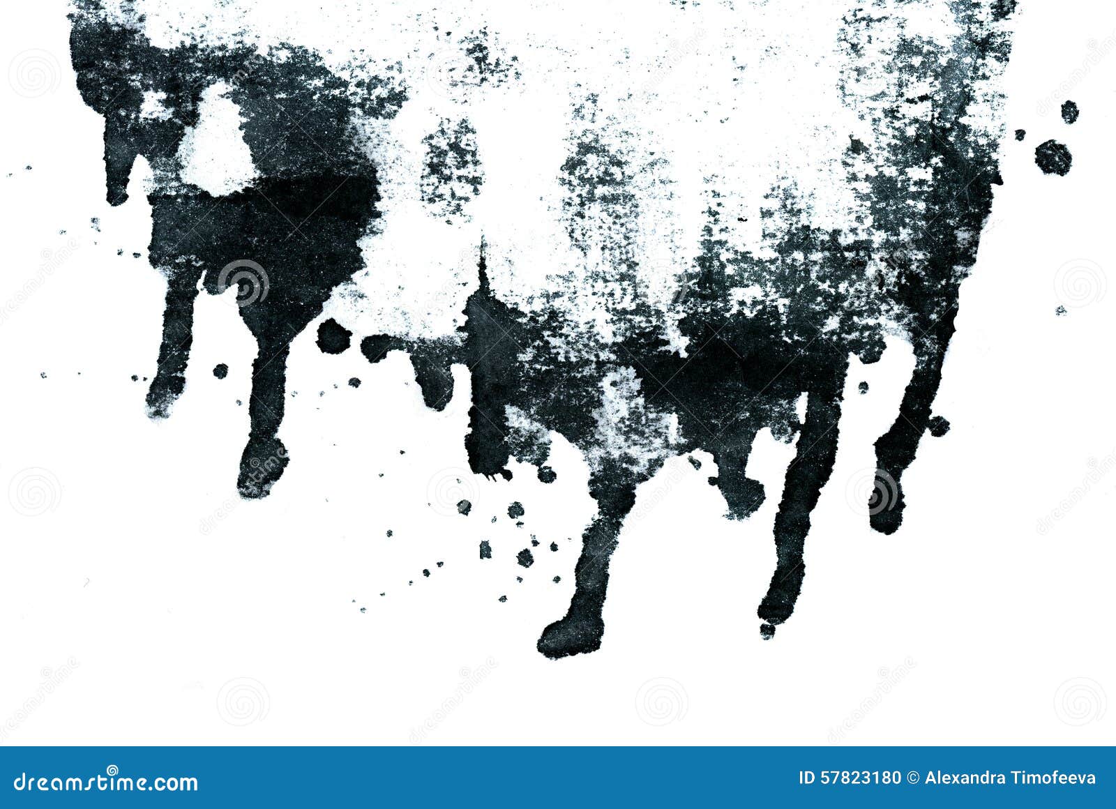 Black Ink Abstract Dripping Shape Isolated on Stock Illustration ...
