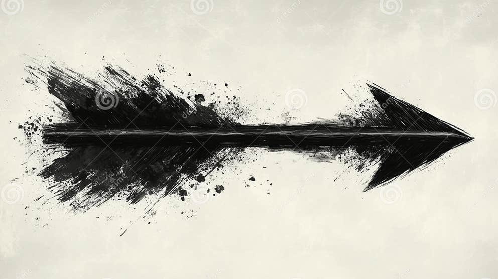 Black Ink Arrow with Splash Effect Generative AI Stock Illustration ...