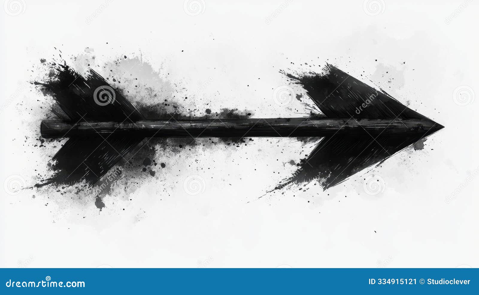 Black Ink Arrow with Splatter Generative AI Stock Illustration ...