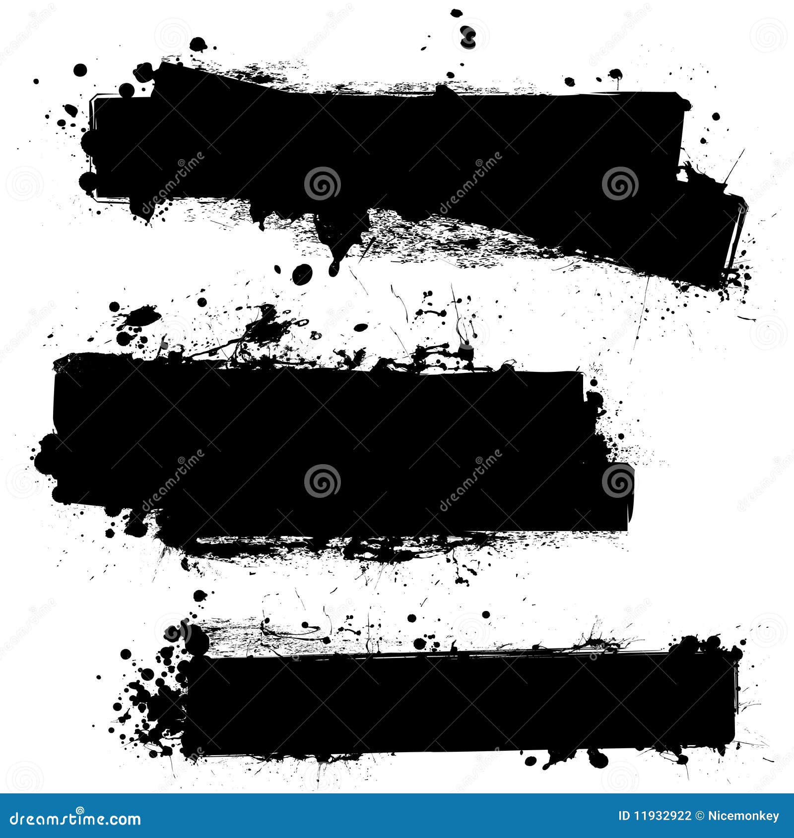 Black ink blank stock illustration. Illustration of splatter - 11932922