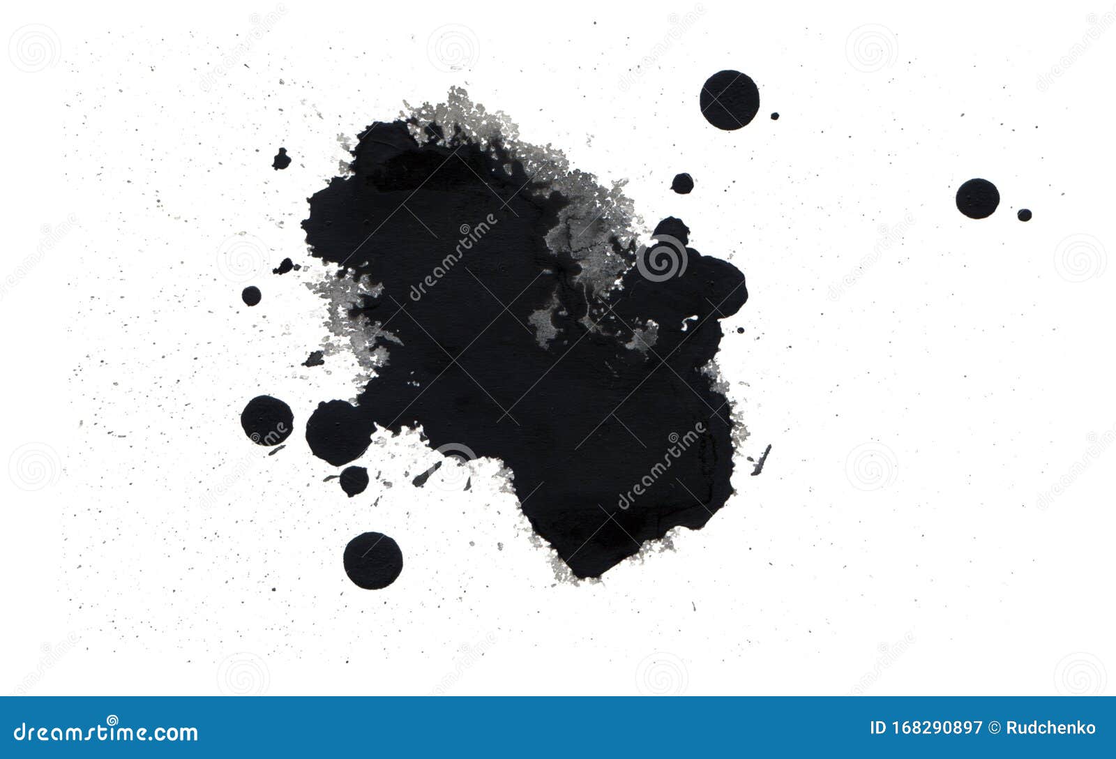 Black Ink Blot. Isolated on White Stock Image - Image of paper, patch ...