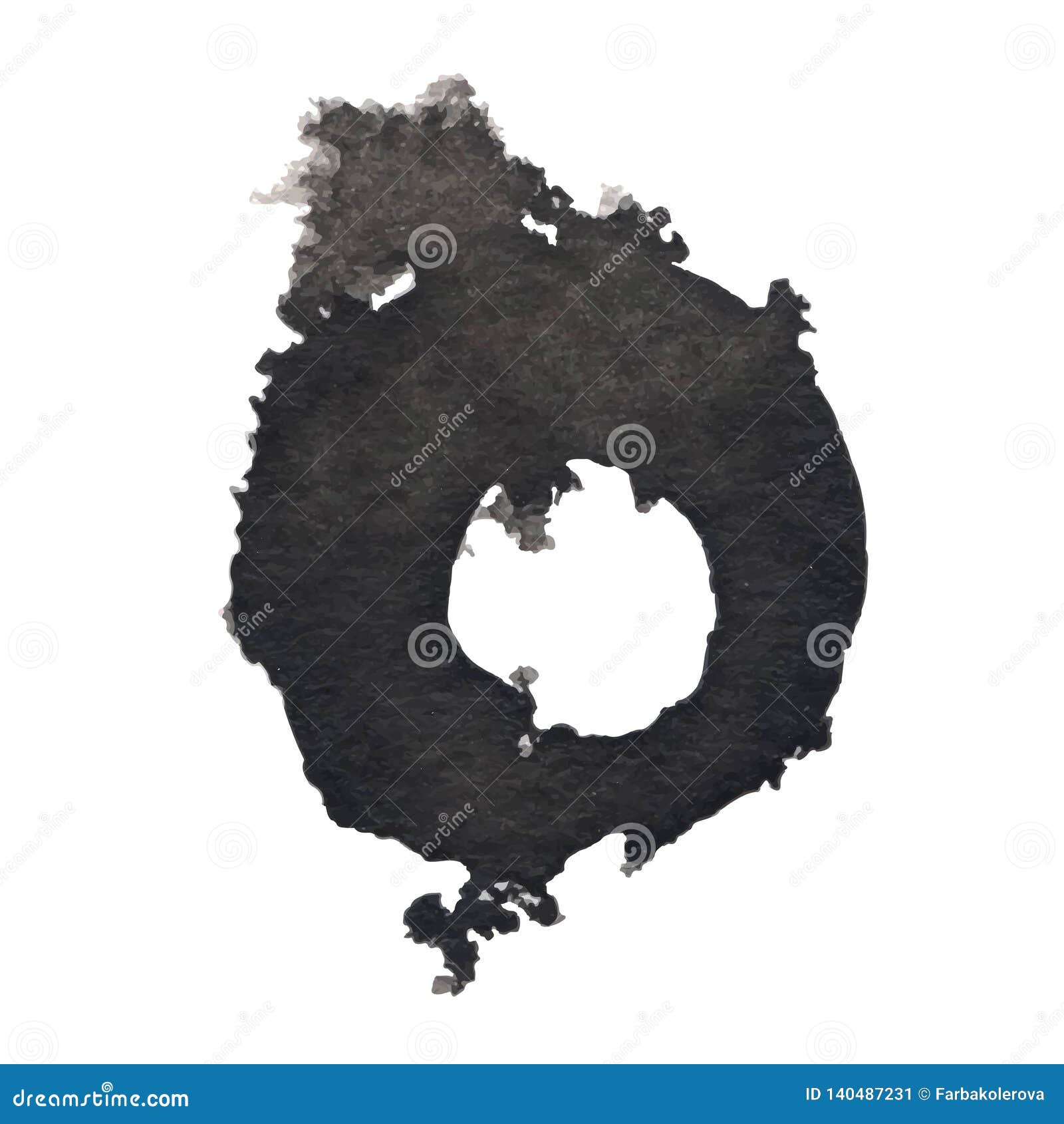 Black Ink Blot Isolated on a White Background. Grunge Texture Stock ...