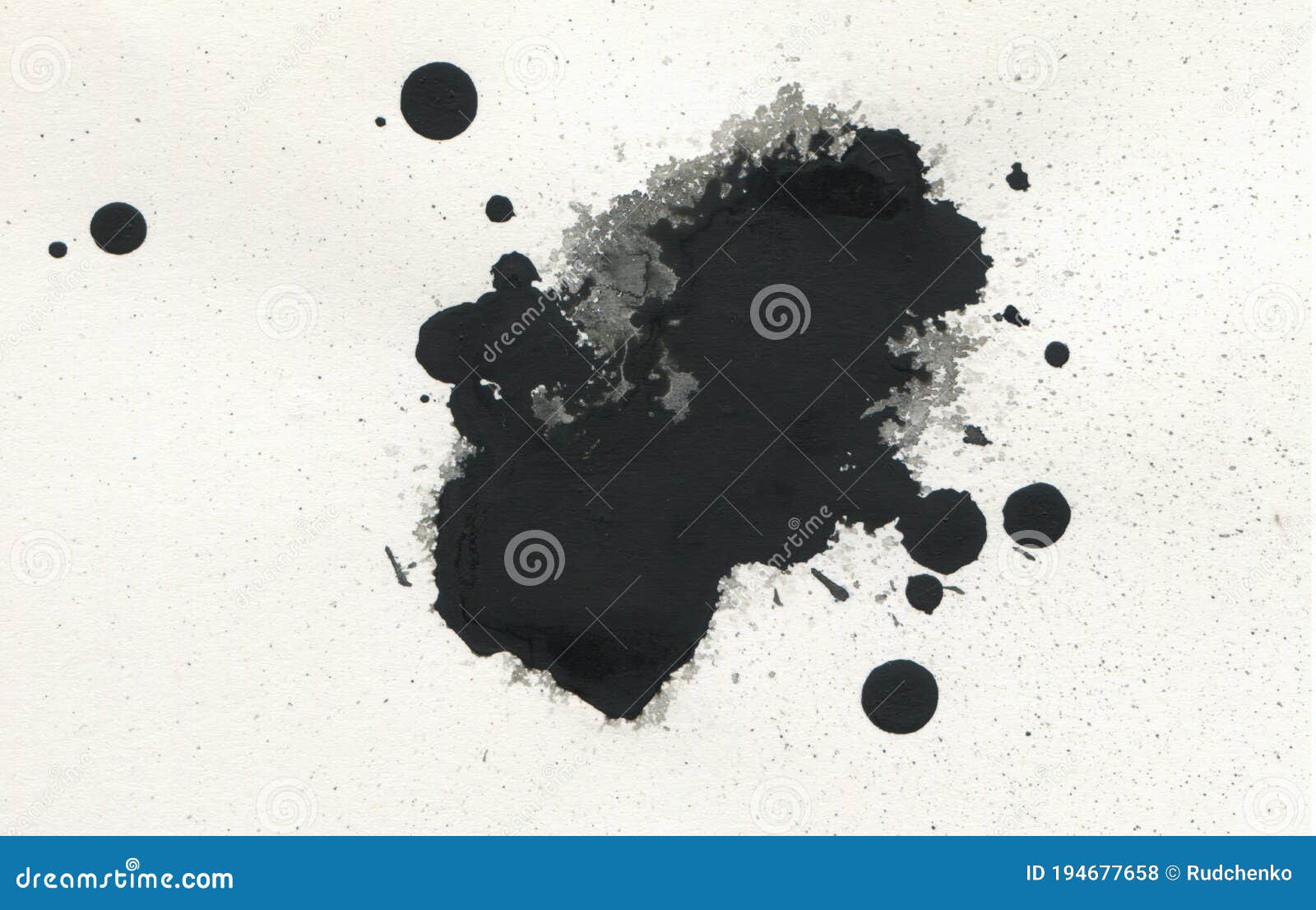 Black Ink Blot. Isolated on White Stock Photo - Image of cutaway, brush ...