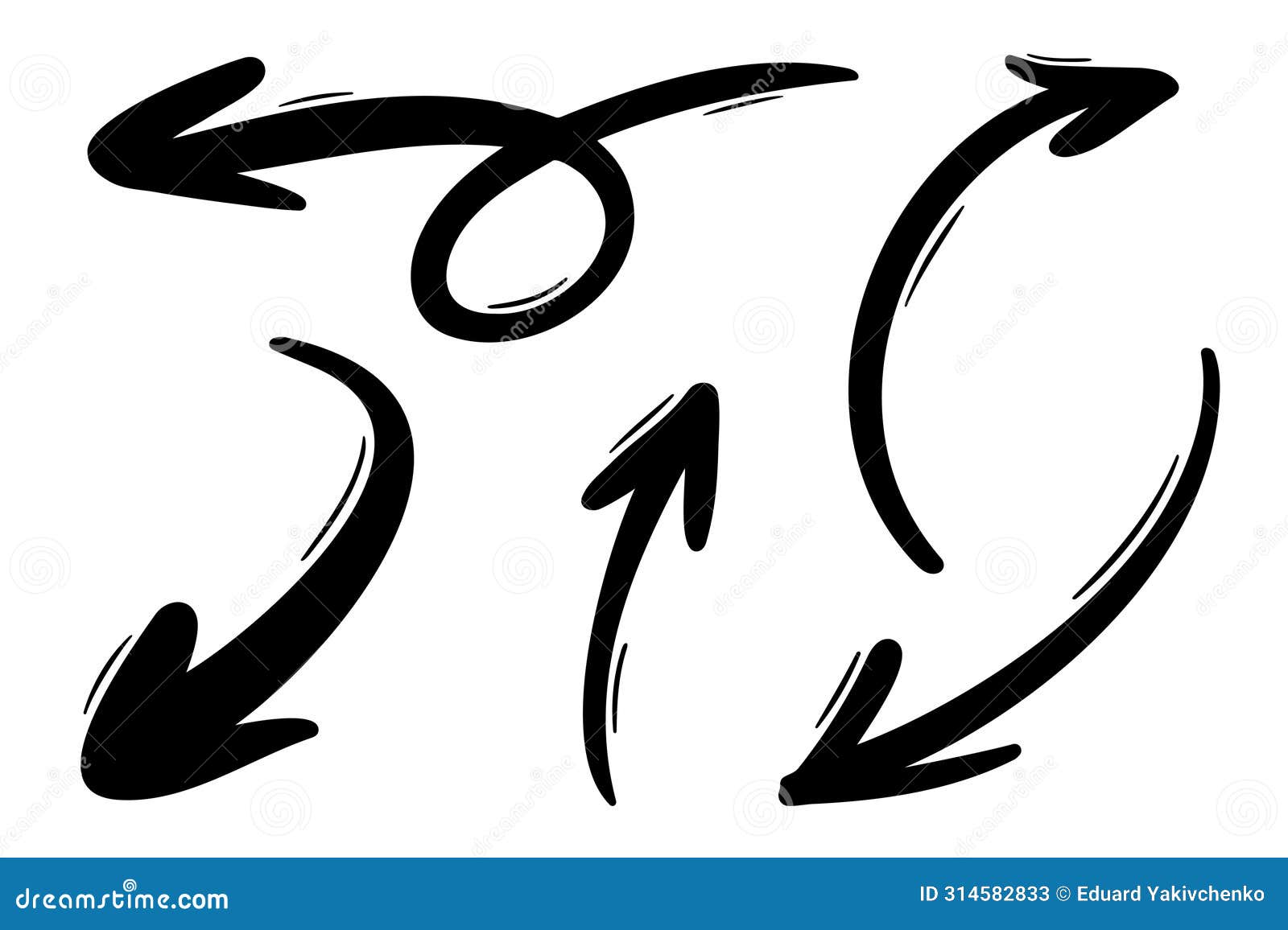 Abstract Black Brushstroke Arrows Design Stock Vector - Illustration of ...