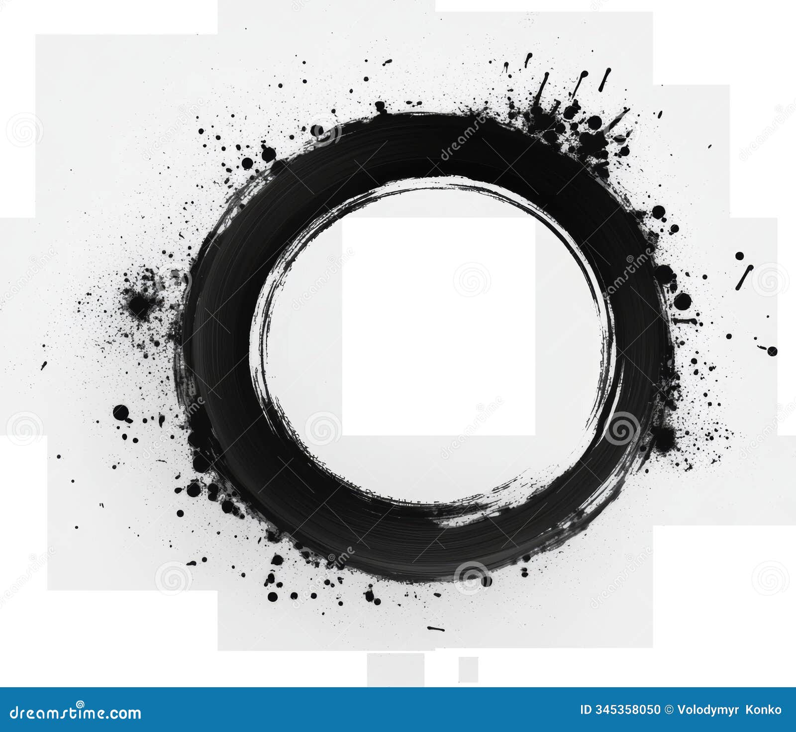 Black Ink Circle with Splatter on Transparent Background Stock Photo ...