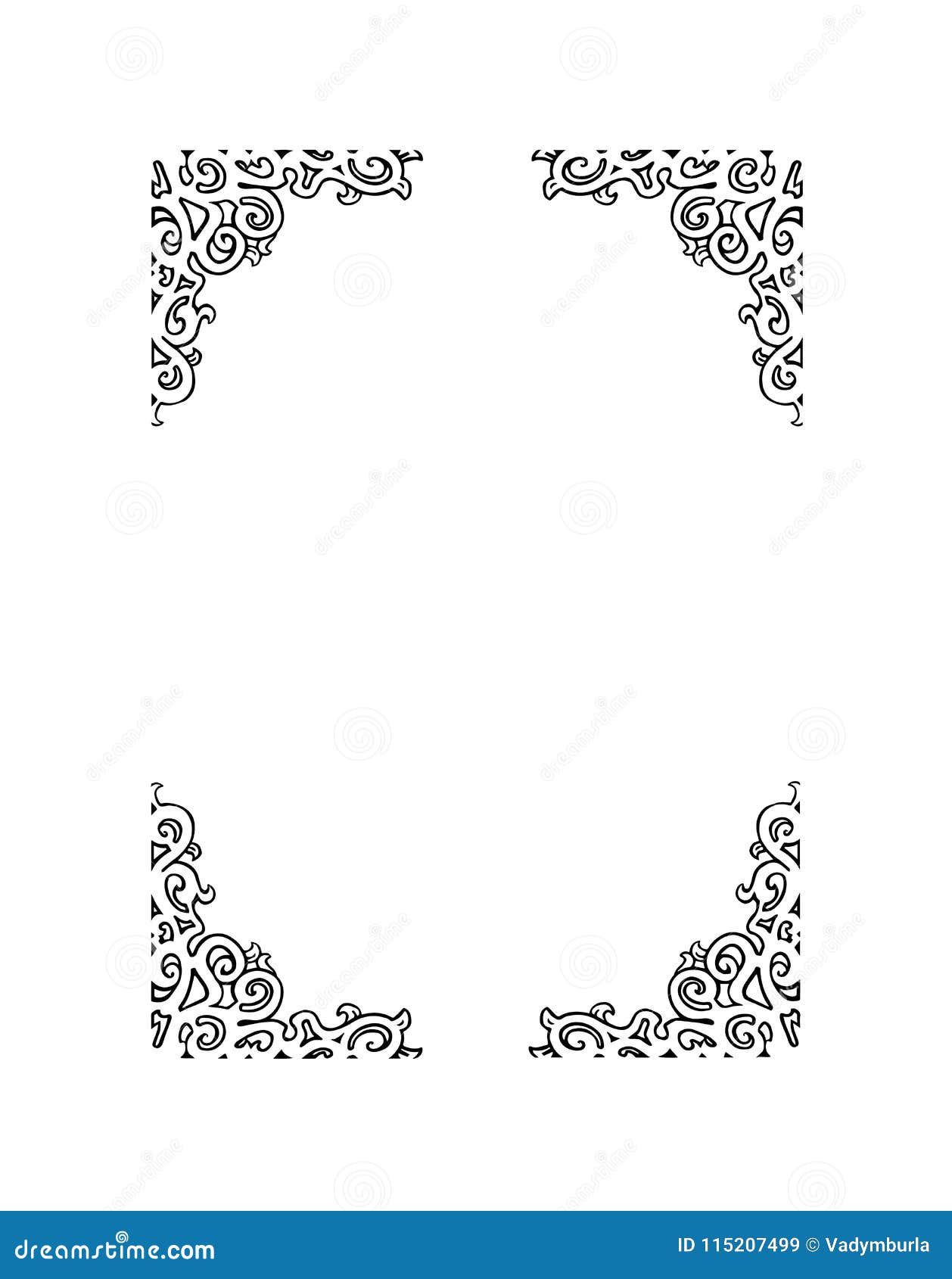 Decorative Frame Design Curves Illustration Logo Stock Illustration ...