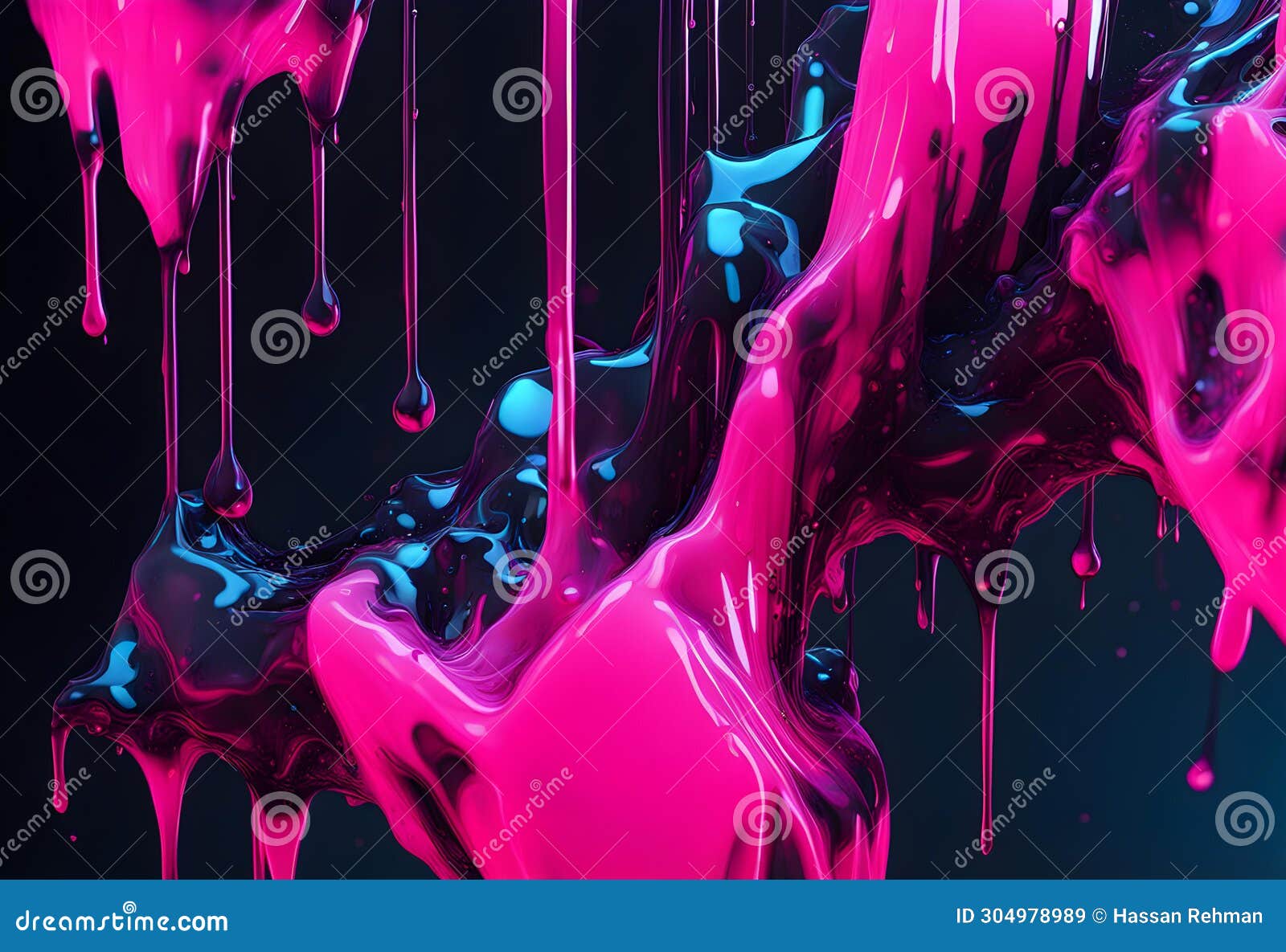 Black Ink Drip. Cyberpunk Banner Stock Illustration - Illustration of ...