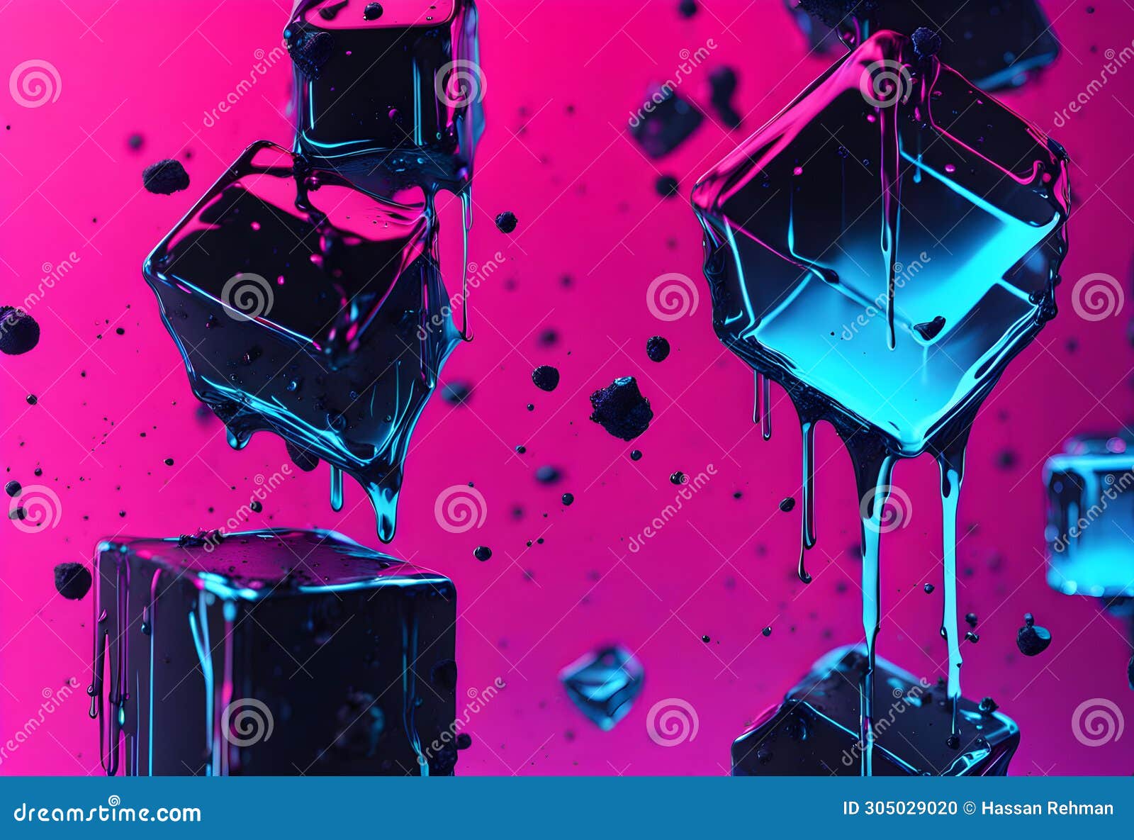 Black Ink Drip. Cyberpunk Banner Stock Illustration - Illustration of ...