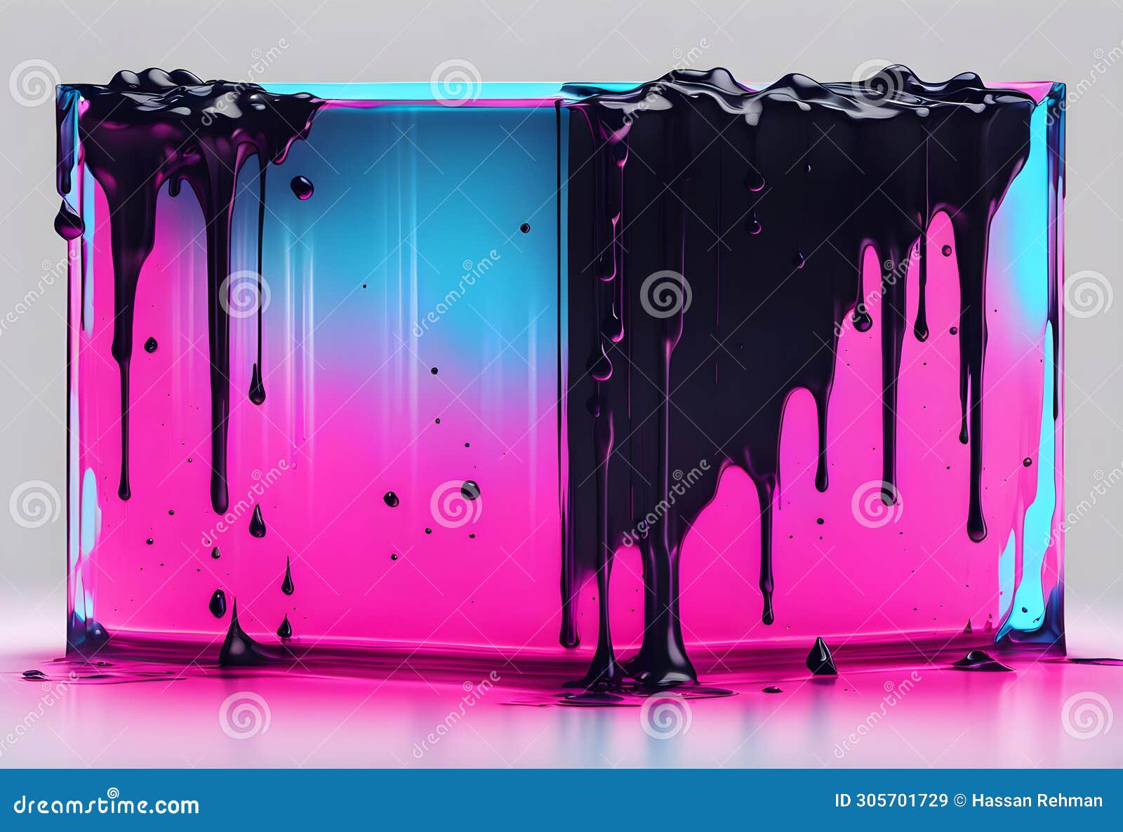 Black Ink Drip. Cyberpunk Banner Stock Illustration - Illustration of ...