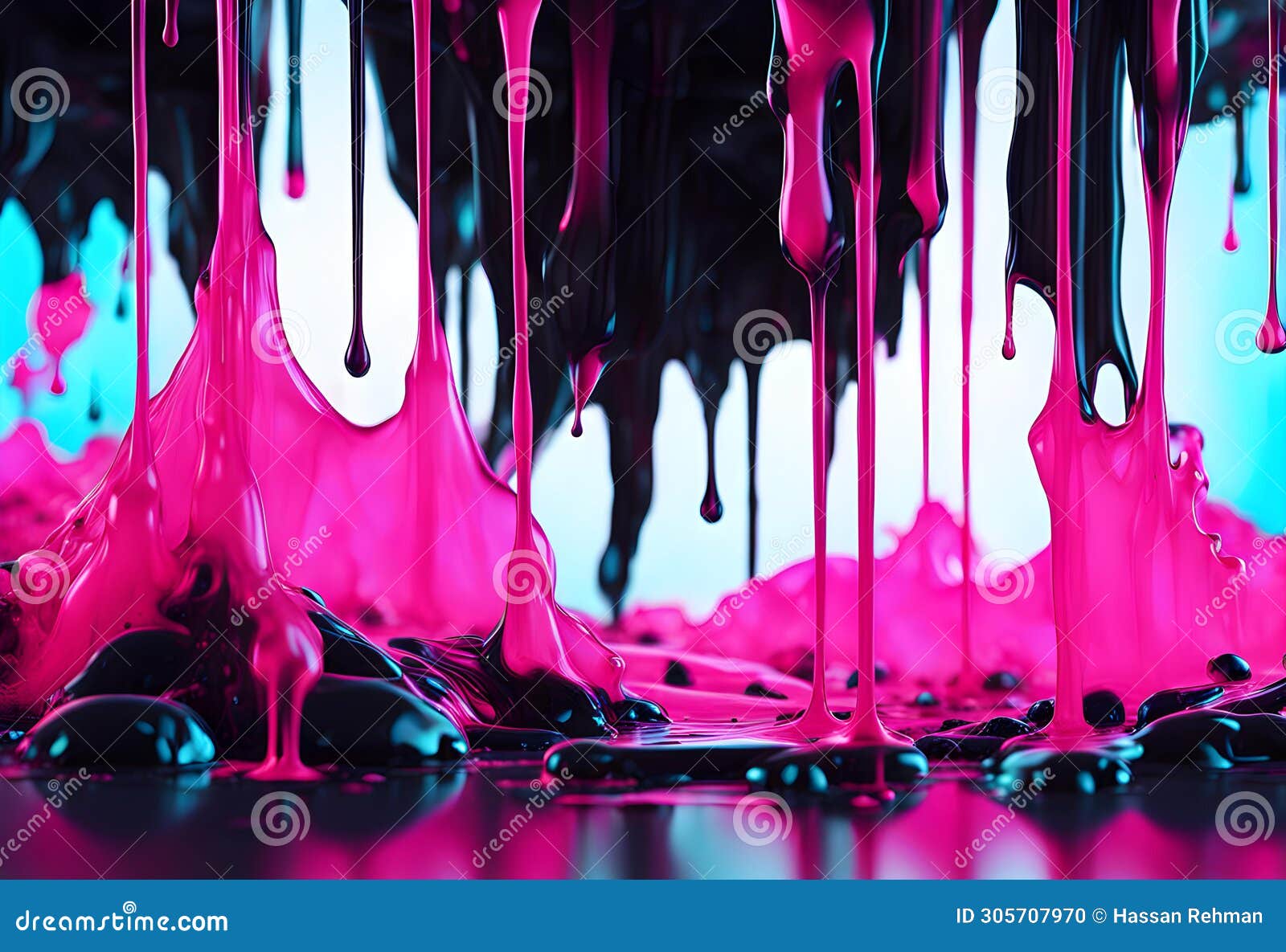 Black Ink Drip. Cyberpunk Banner Stock Illustration - Illustration of ...