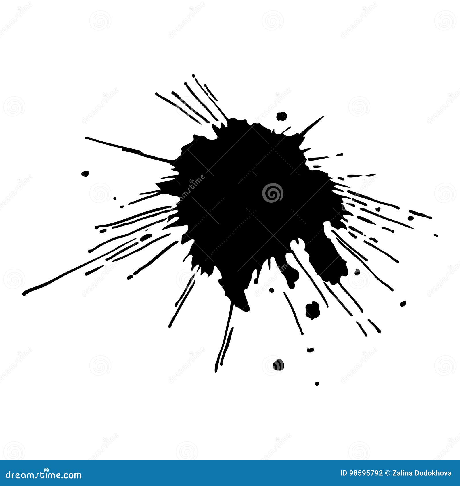 Black Ink Drop and Splash, Vector Illustration Clip Art Stock Vector ...