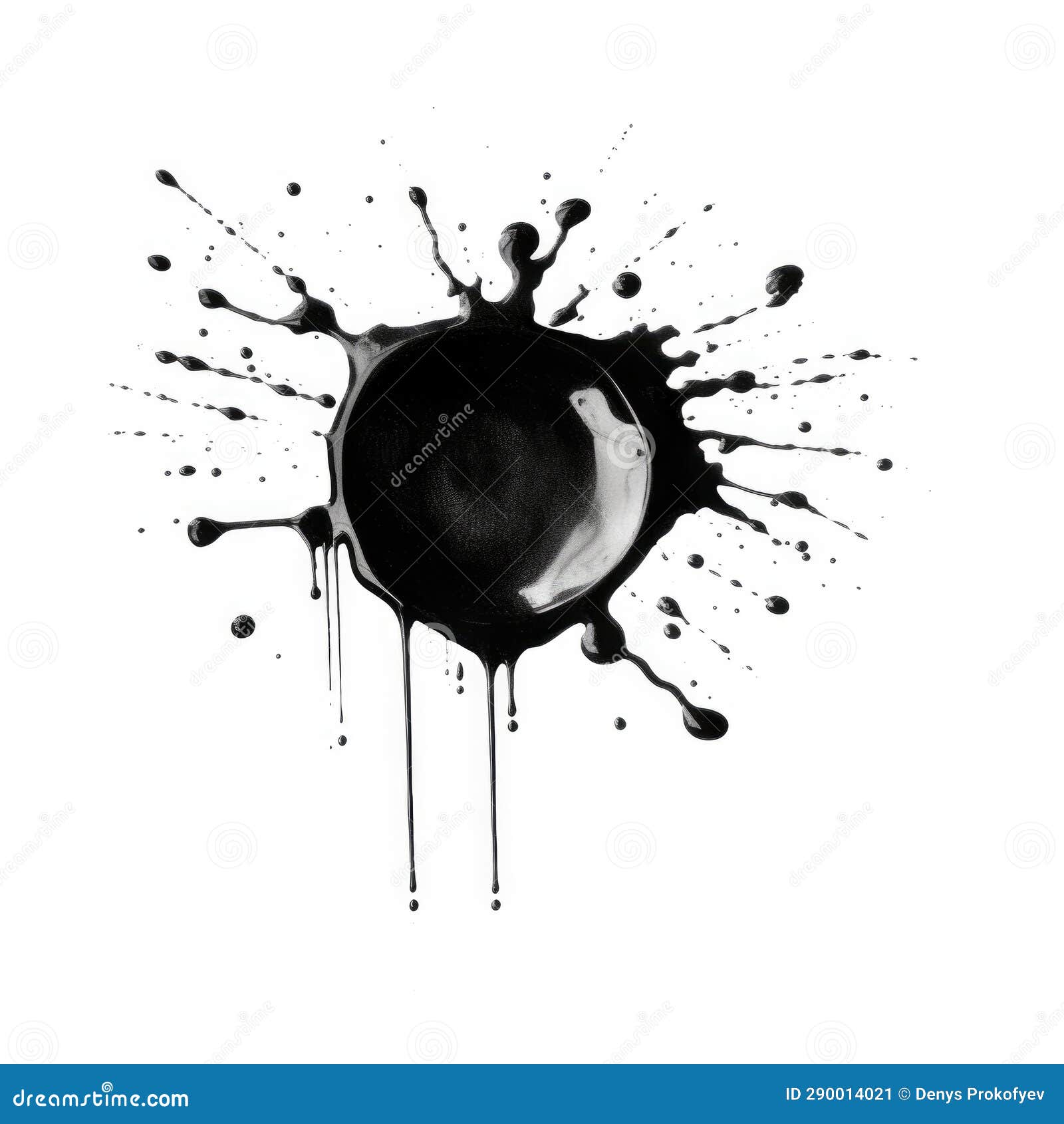 Black ink drop on white stock illustration. Illustration of decoration ...