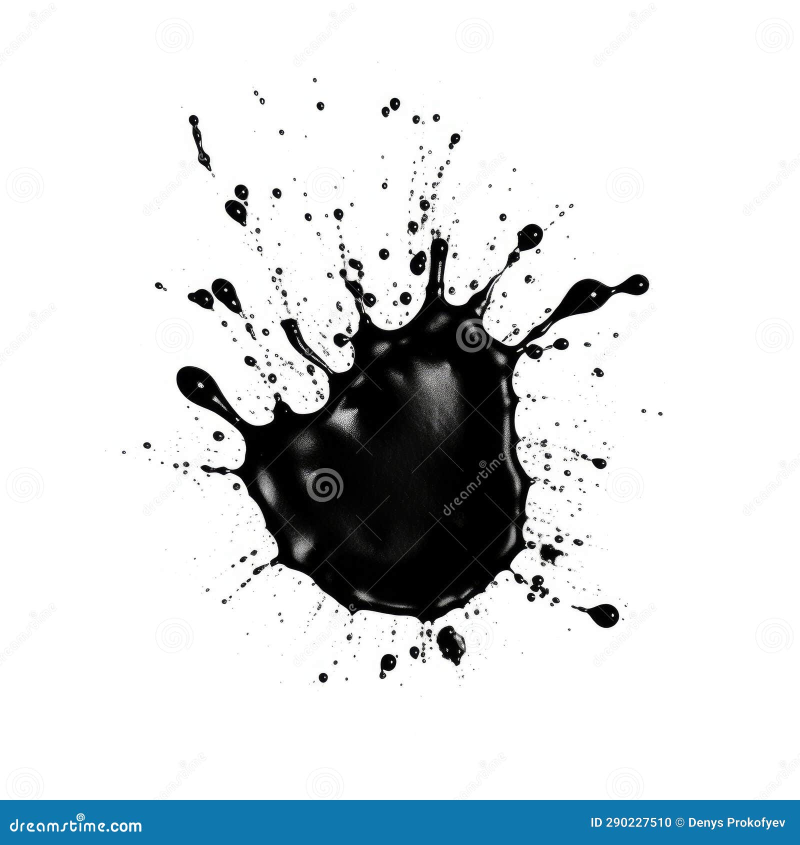 Black ink drop on white stock illustration. Illustration of brush ...