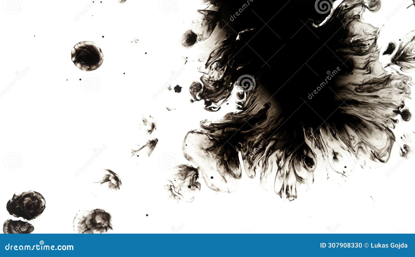 Black Ink Drops Isolated on White Background Stock Photo - Image of ...