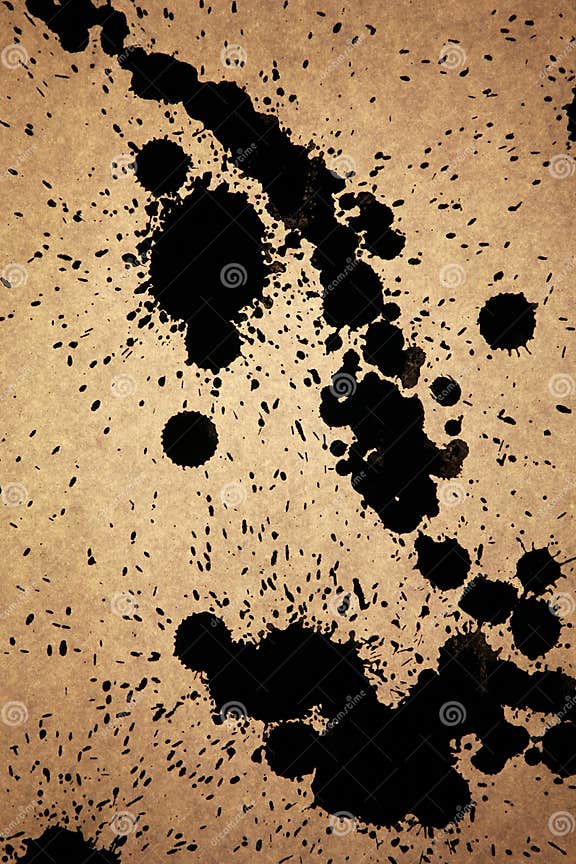 Black Ink Drops on Old Paper Stock Photo - Image of drawing, concept ...