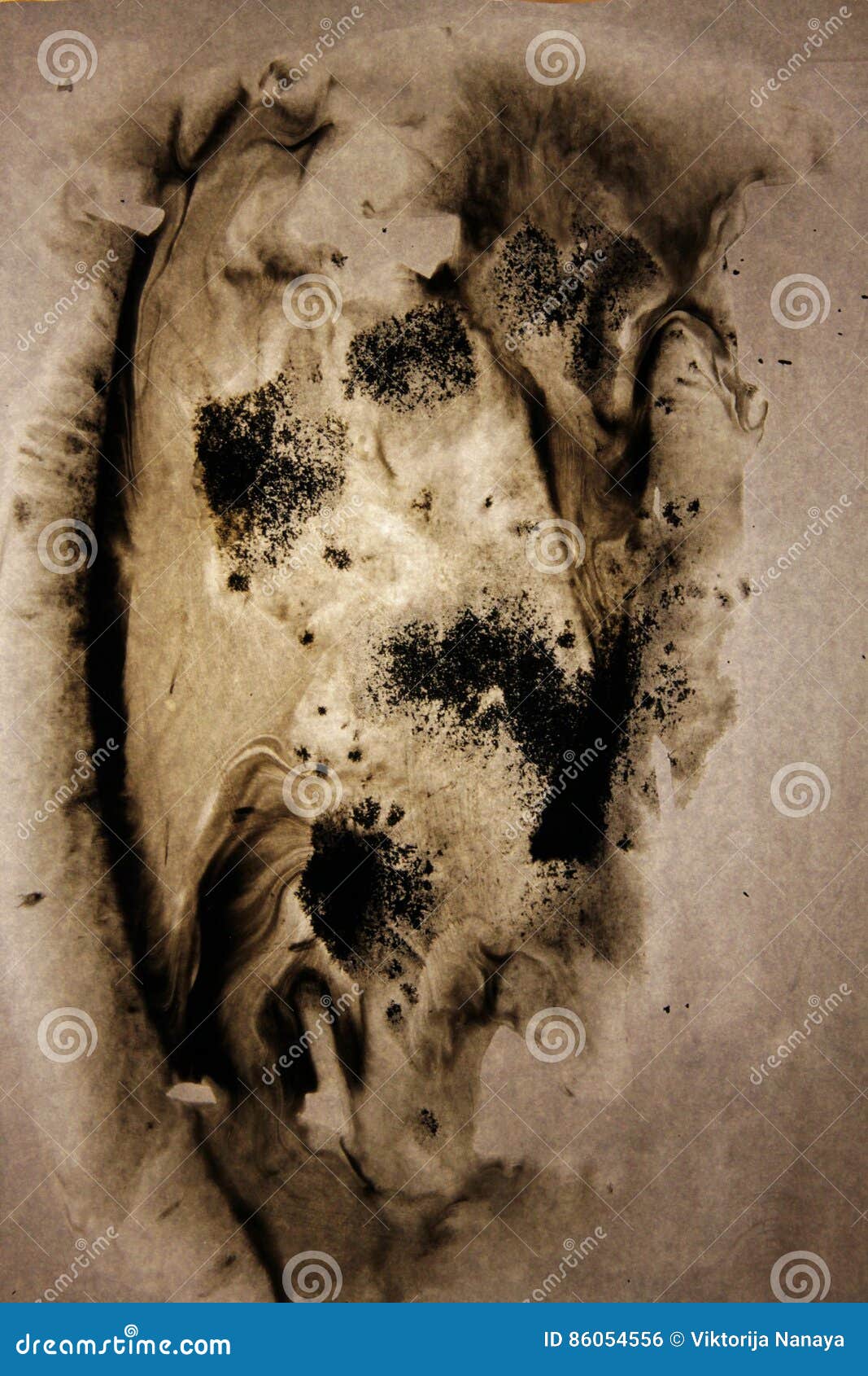 Black Ink Drops on Old Paper Stock Photo - Image of blob, composition ...