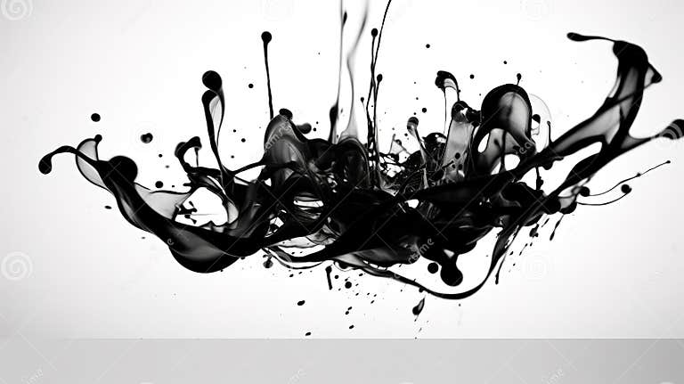 Black Ink Explosion Splash in Fall, Wallpaper Artwork, Ai Generated ...