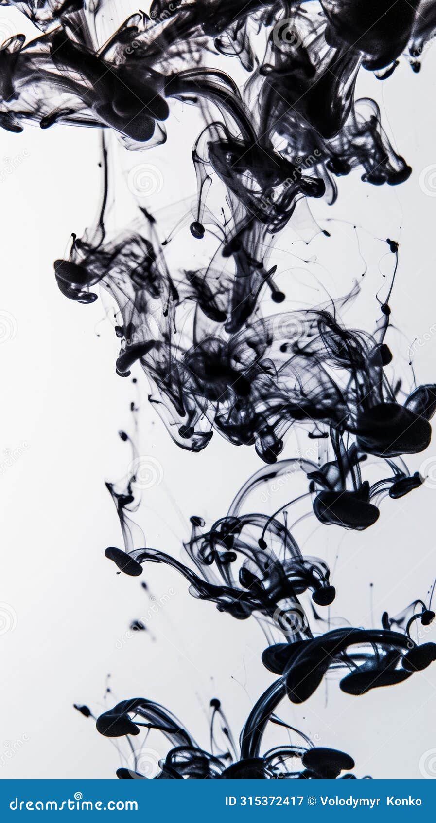 Black Ink Floating in Water - Artistic Abstract Design Stock Image ...