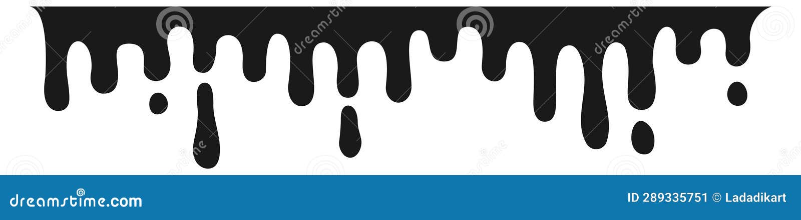 Black Ink Flow Pattern. Dripping Horizontal Border Stock Vector ...
