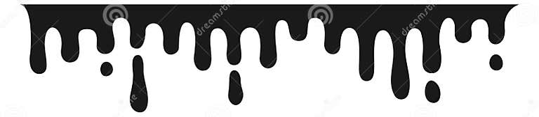 Black Ink Flow Pattern. Dripping Horizontal Border Stock Vector ...