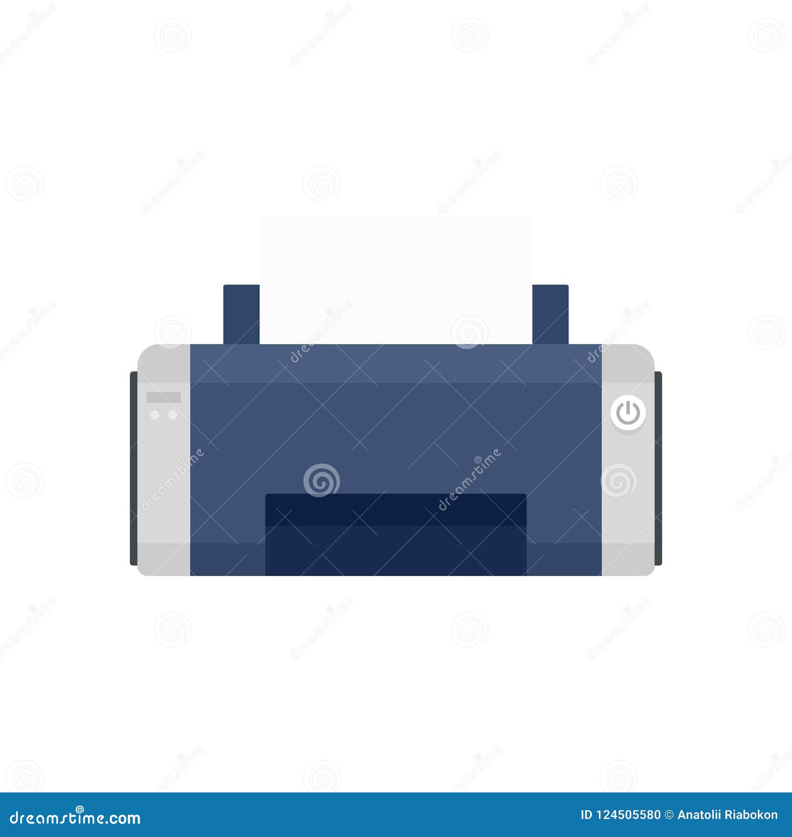 Black Ink Printer Icon, Flat Style Stock Illustration - Illustration of ...