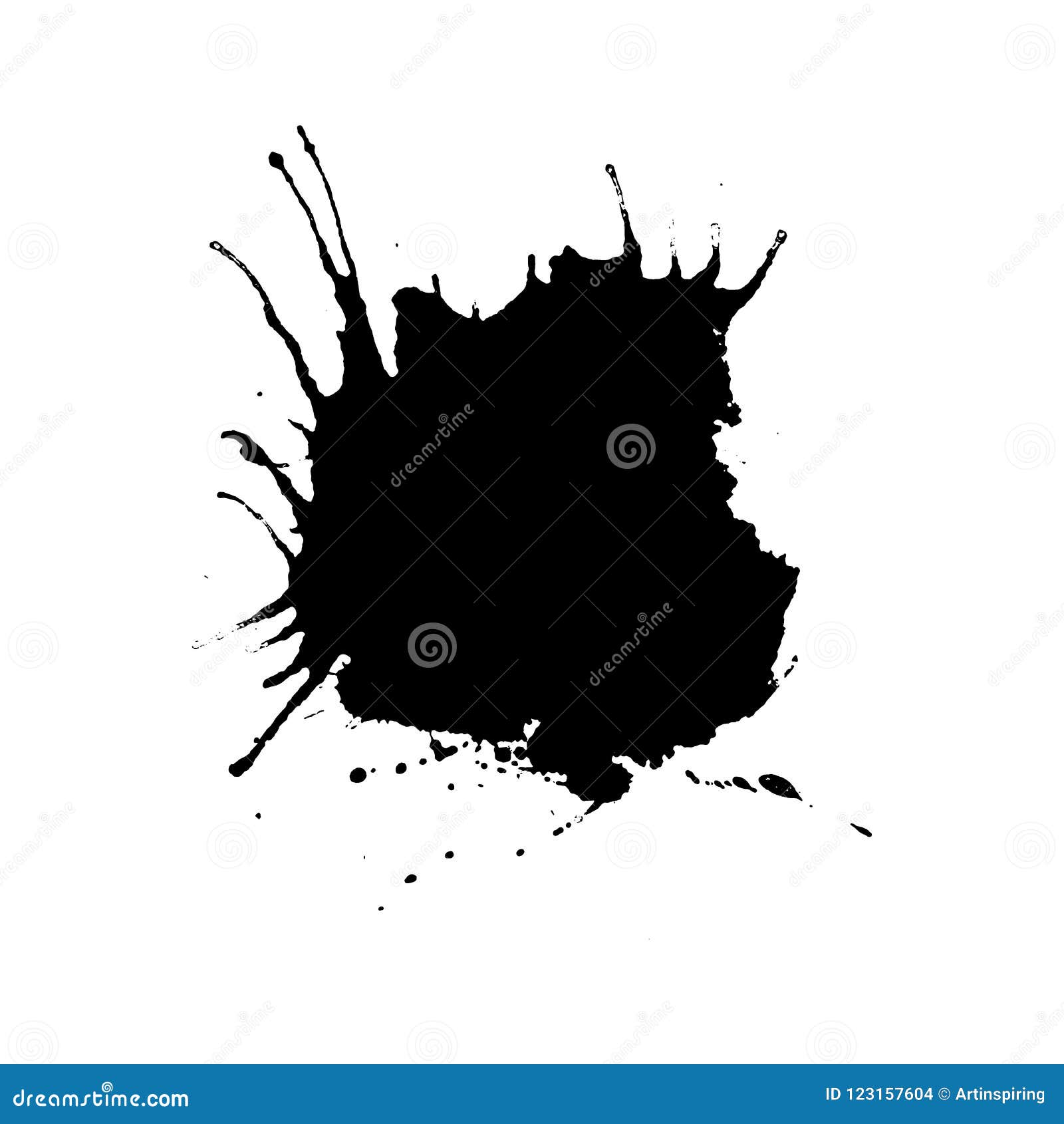 Black ink rounded splash stock vector. Illustration of shape - 123157604