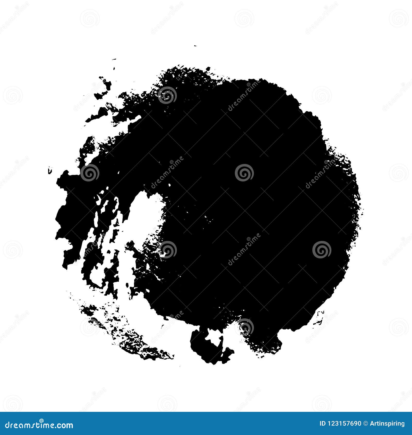 Black ink rounded splash stock vector. Illustration of element - 123157690