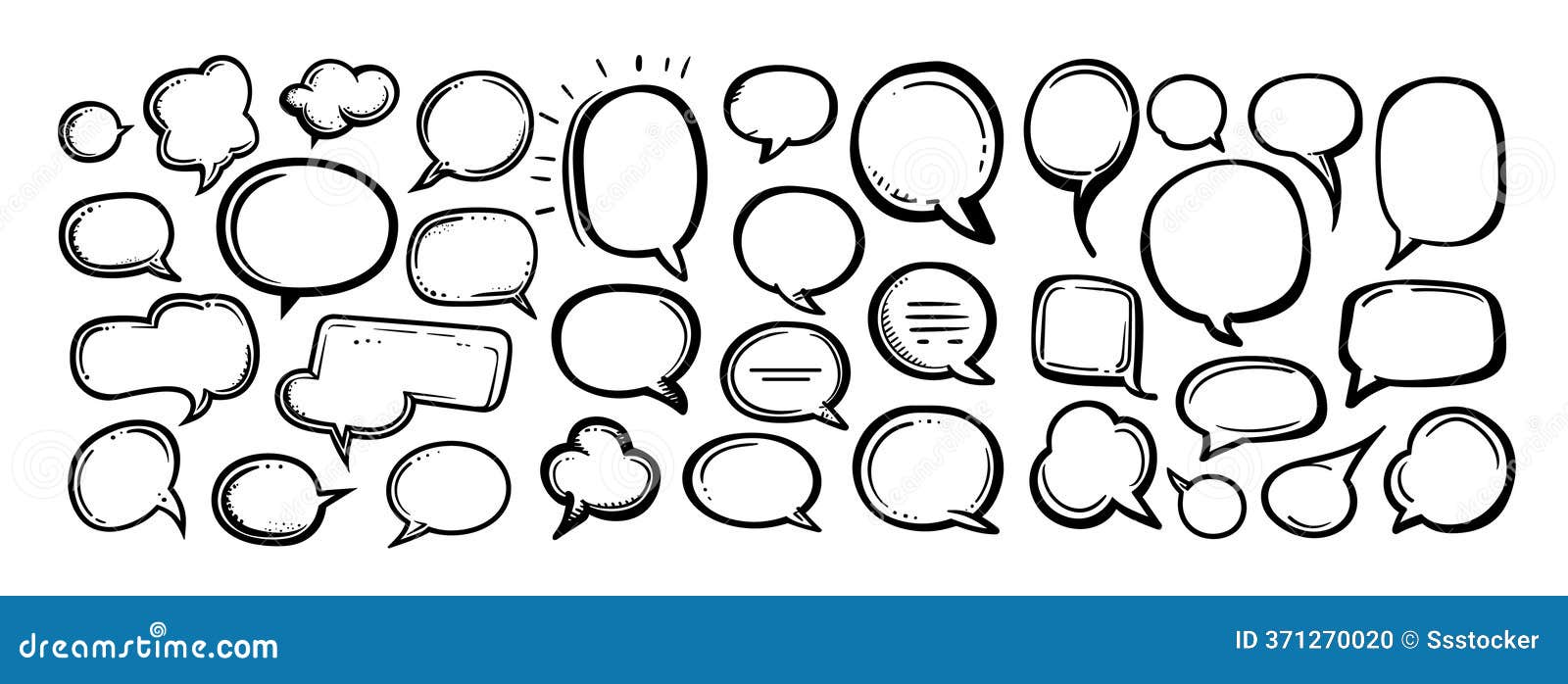 Speech Empty Balloon. Bubble Sticker, Conversation Sketch Balloons And ...