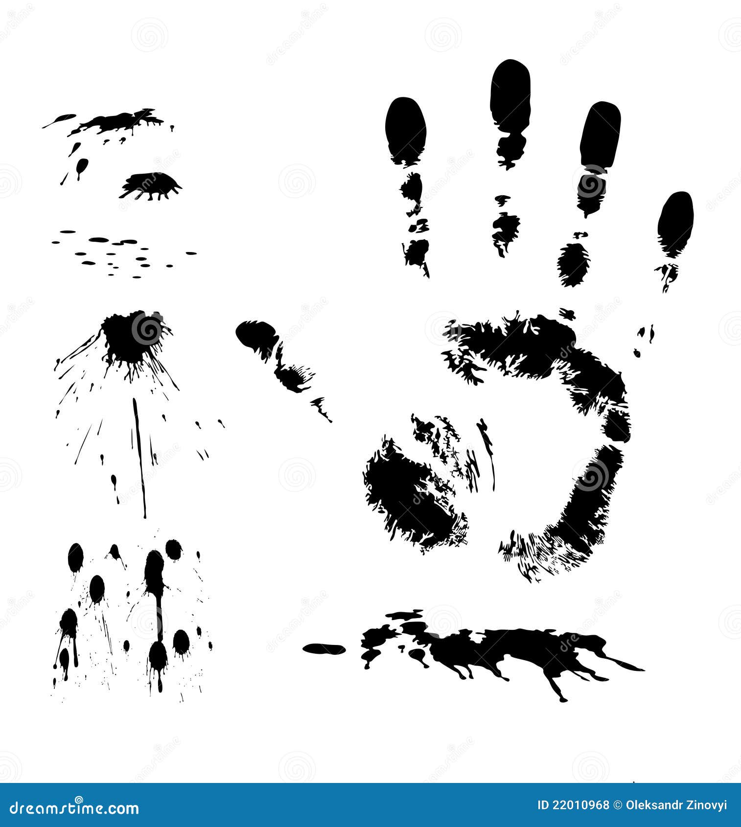 Black Ink Splash and Handprint Stock Vector - Illustration of paint ...