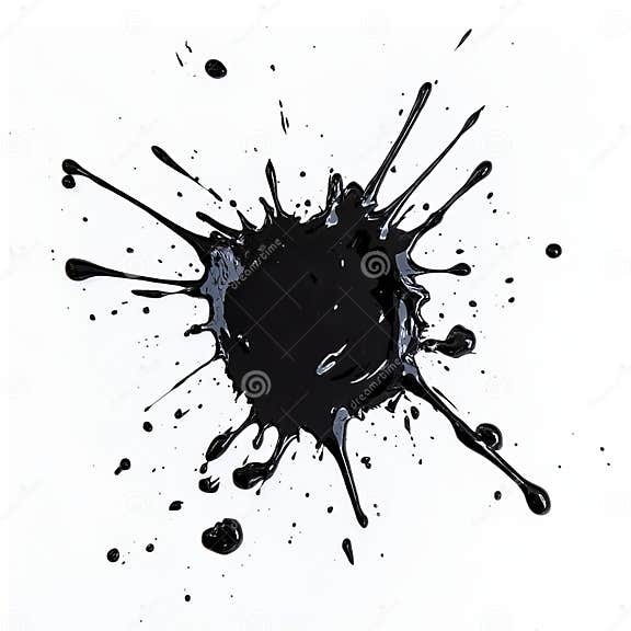 Black Ink Splash on Transparent Background Stock Illustration ...