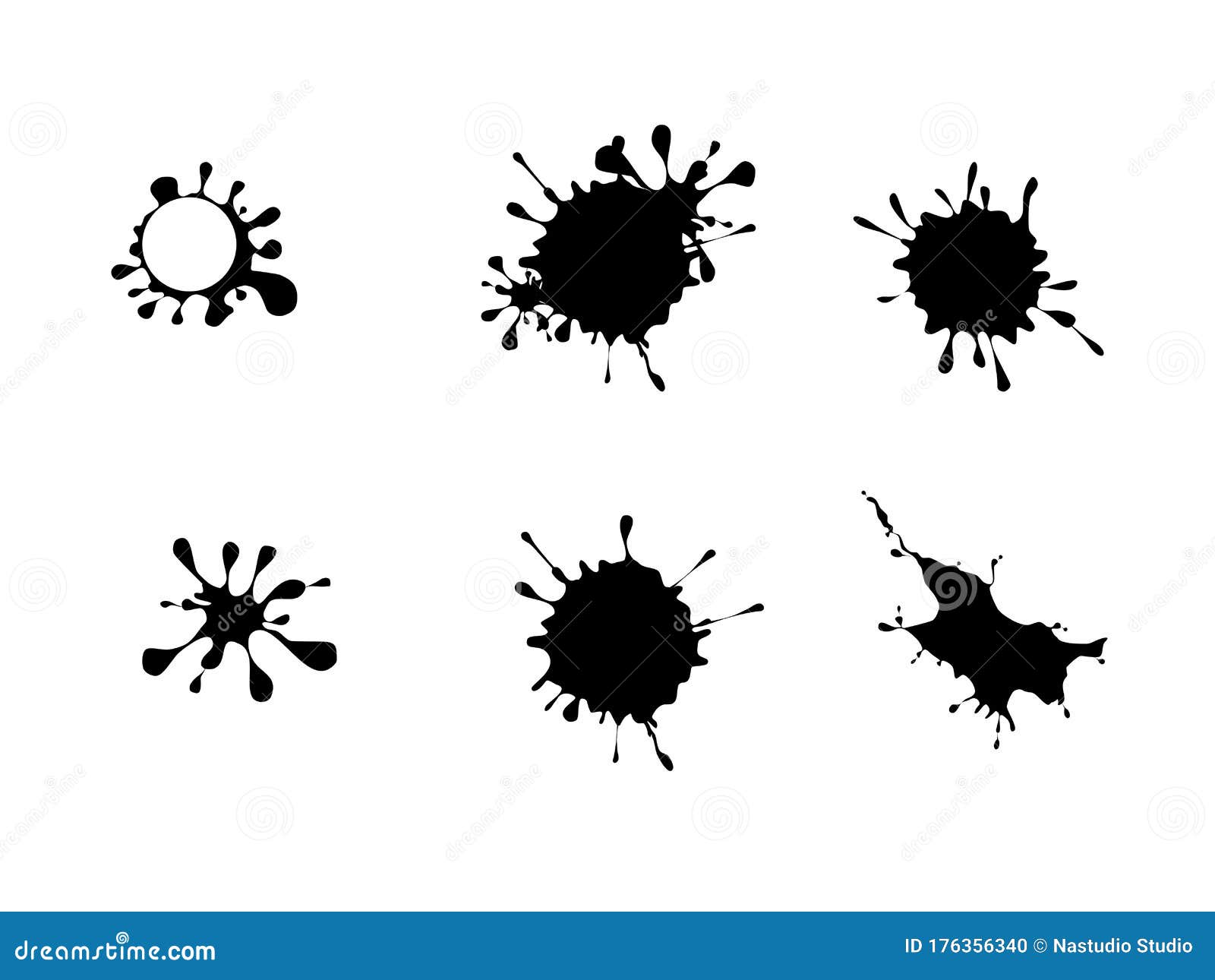 Black Ink Splash Vector Pattern Set Stock Vector - Illustration of ...
