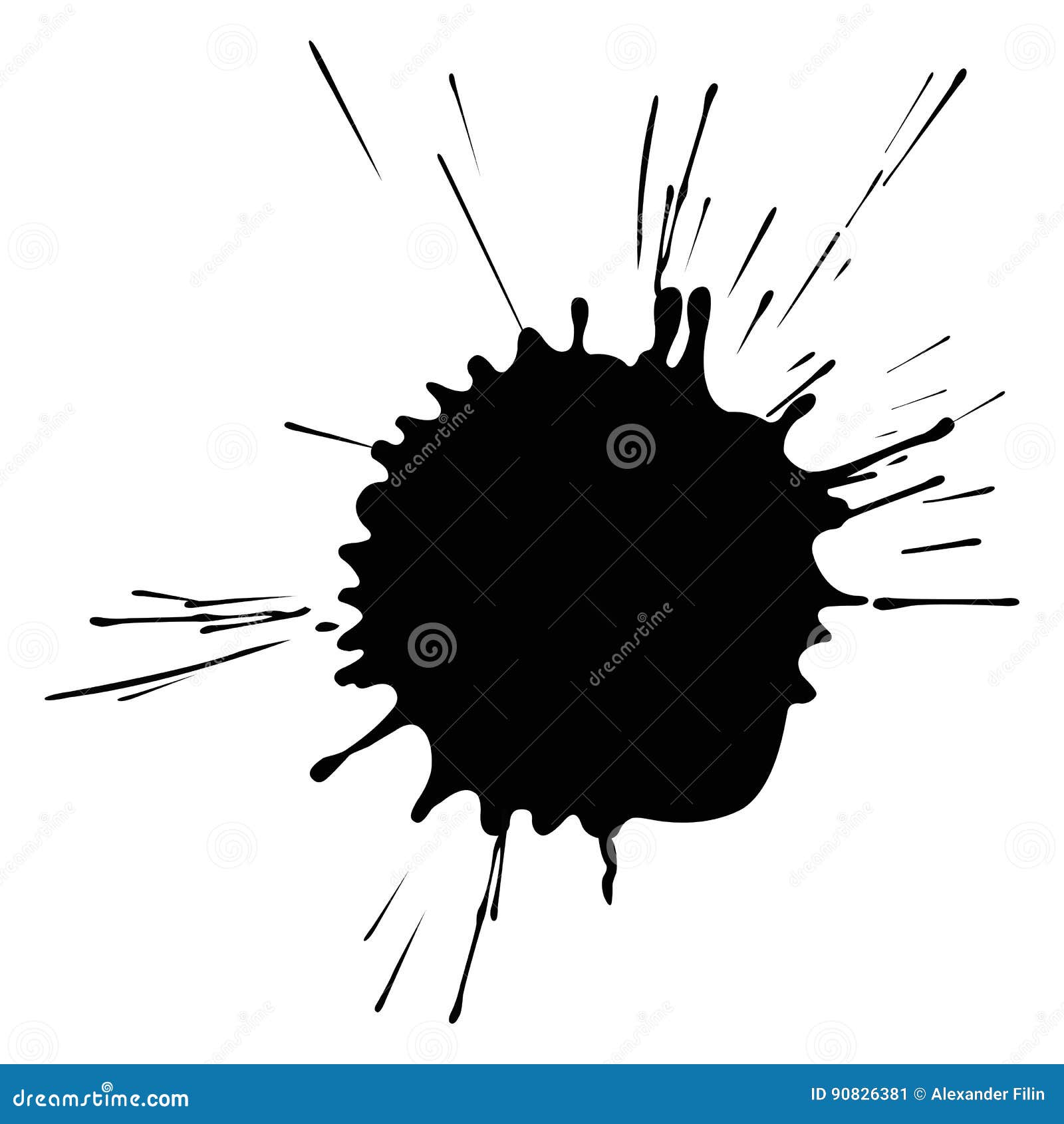 Black Ink Splash on a White Background Stock Vector - Illustration of ...