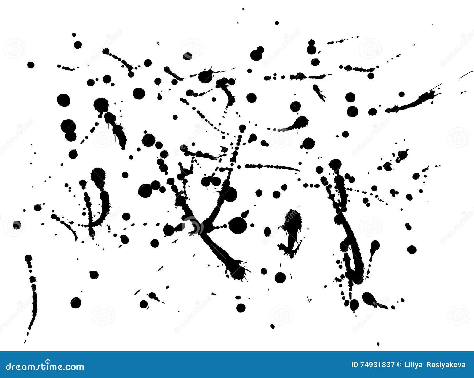 Black Ink Splatter Background, Isolated on White. Stock Vector ...