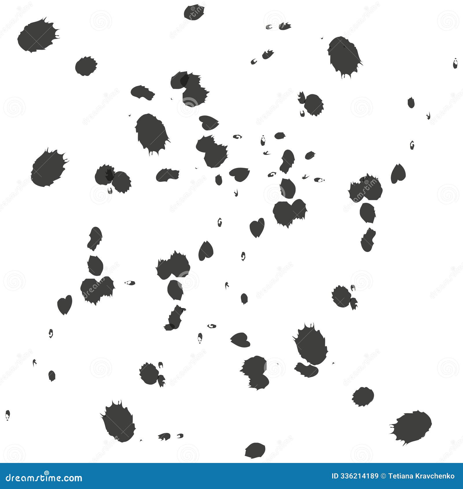 Black Ink Splatter Pattern. Random Blotches on White. Abstract Chaotic ...