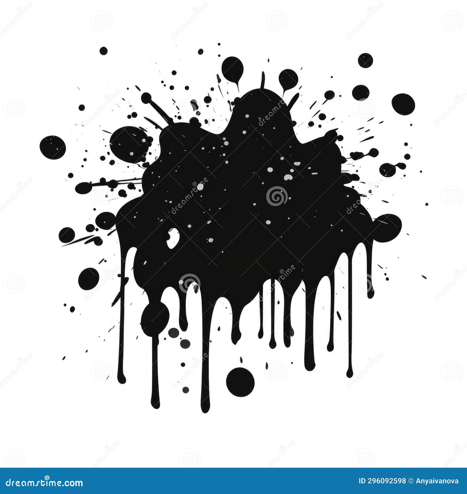 A Black Ink Splatter on a White Background Stock Illustration ...
