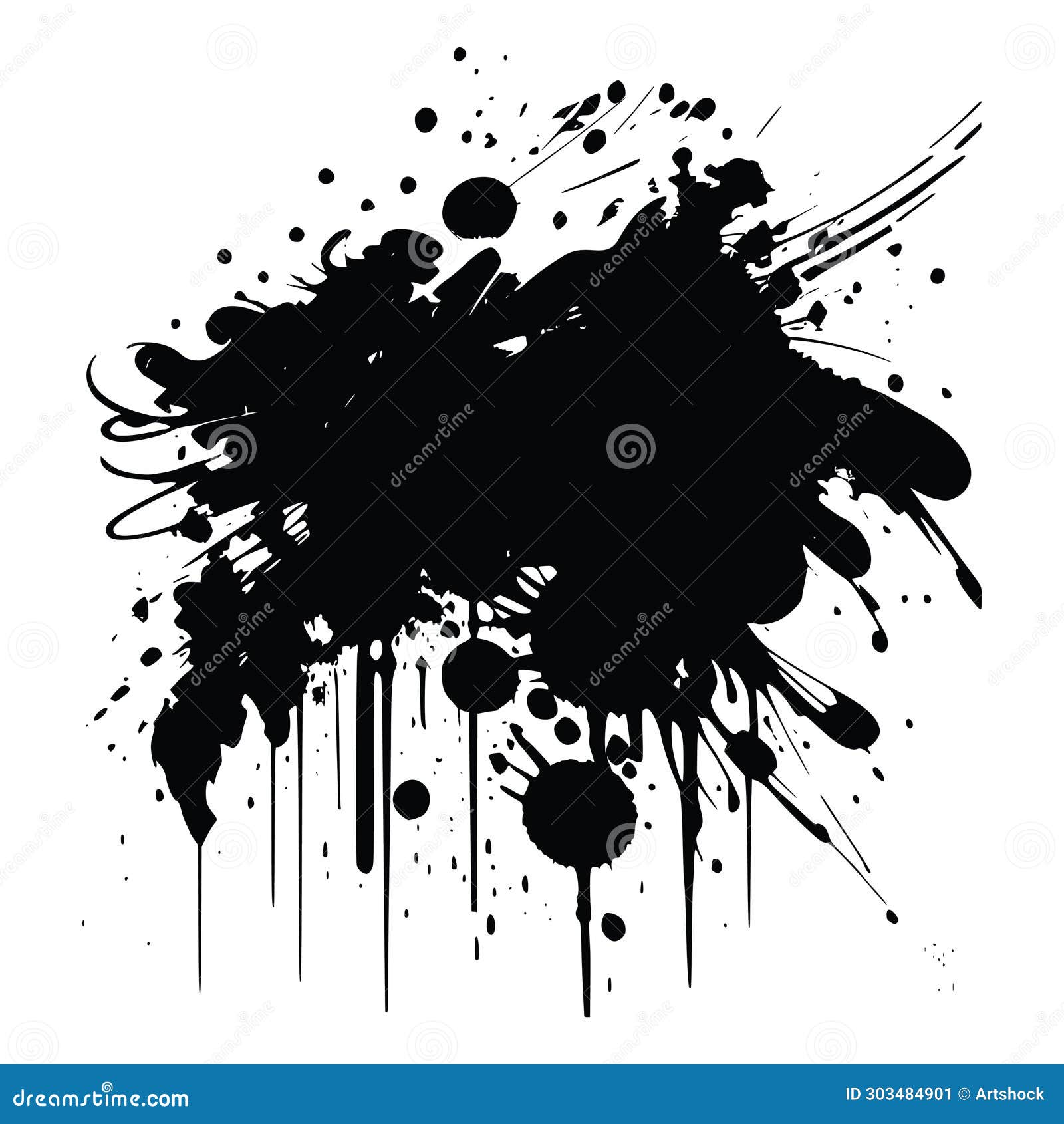 Black ink splatters stock illustration. Illustration of isolated ...