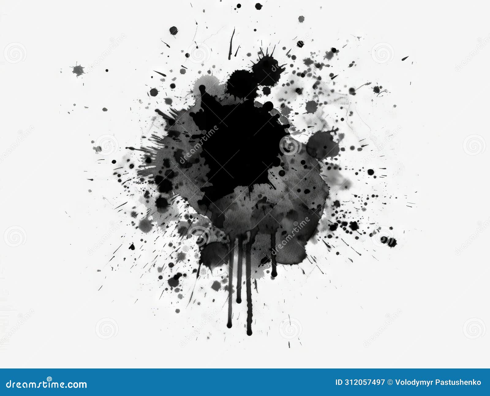 Black Ink Splatters Over White Background, Black Ink Splatters on White ...