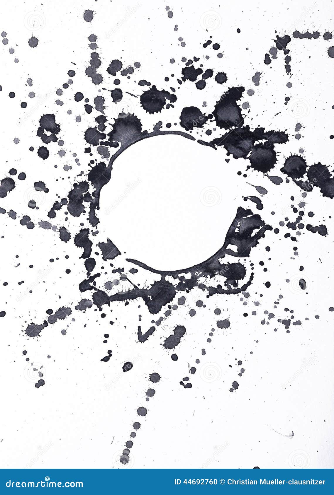 Black ink spots stock photo. Image of creativity, liquid - 44692760