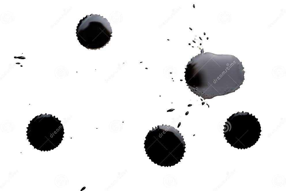 Black ink spots isolated stock photo. Image of splotch - 7155536