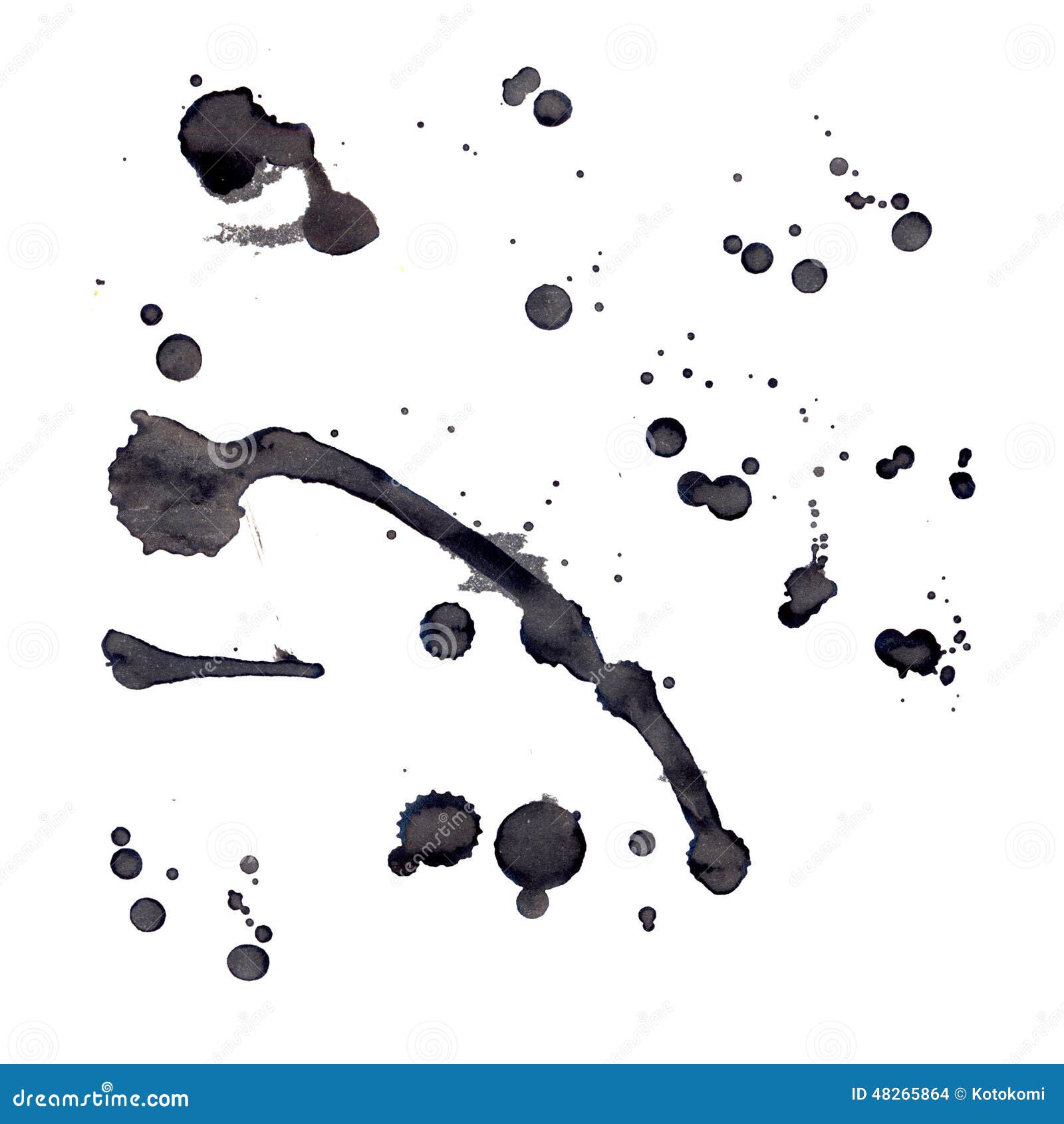 Black Ink Texture with Blobs and Splotches Stock Illustration ...