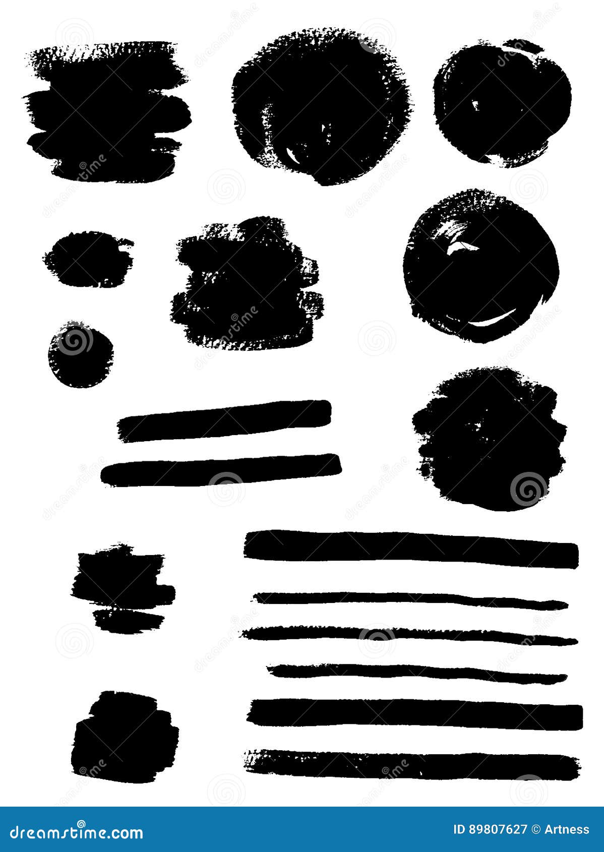 Black ink vector blots stock vector. Illustration of blot - 89807627
