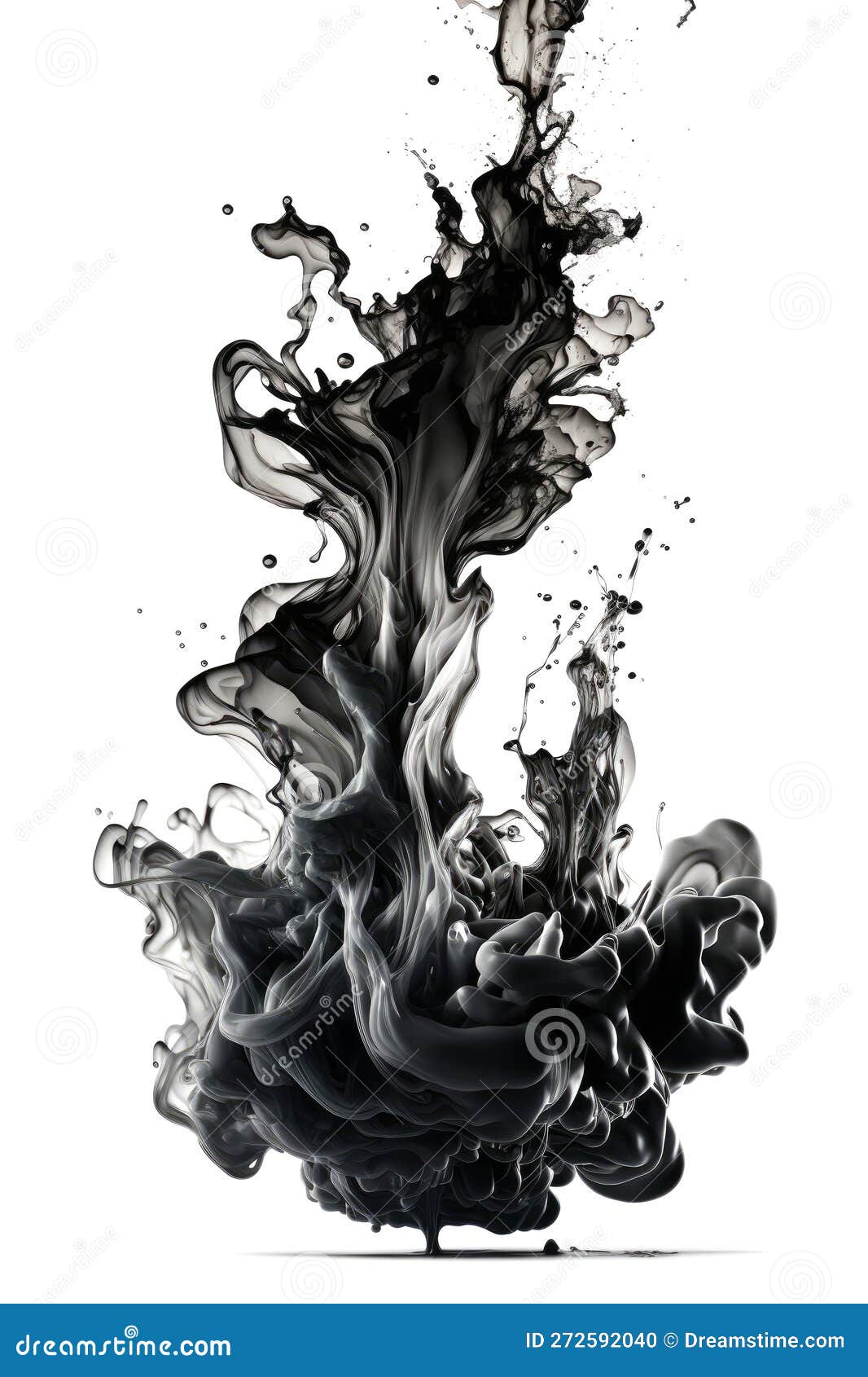 Black Ink in Water. Abstract Background Stock Illustration ...