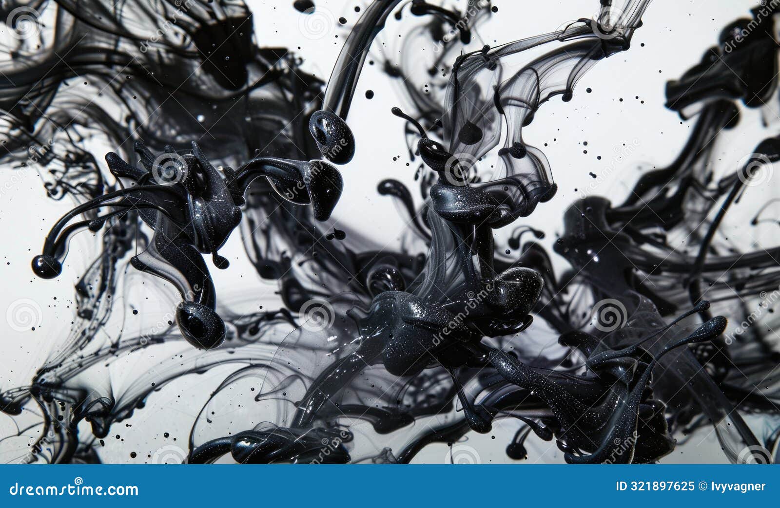 Black Ink on White Background Stock Image - Image of blot, contemporary ...
