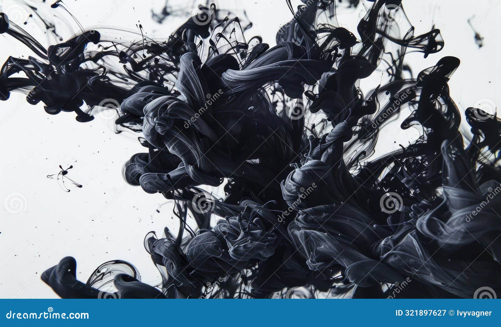 Black Ink on White Background Stock Image - Image of abstraction, smoke ...