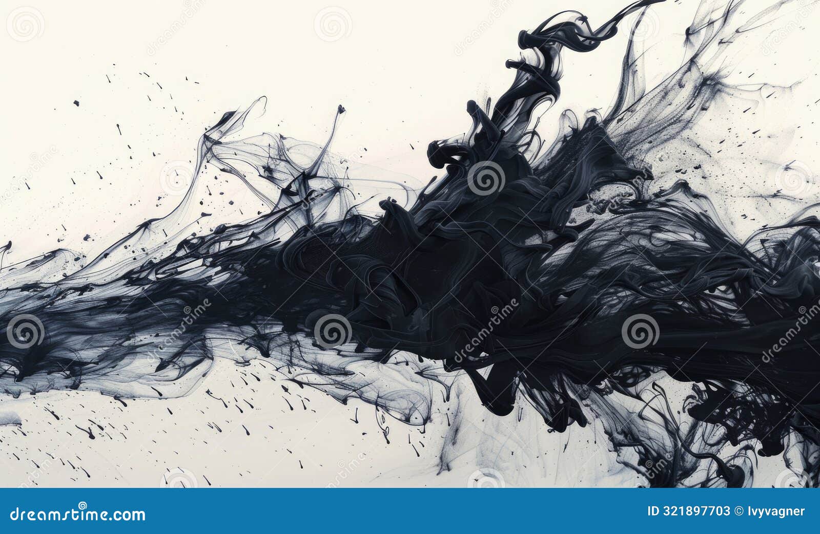 Black Ink on White Background Stock Image - Image of colorful ...