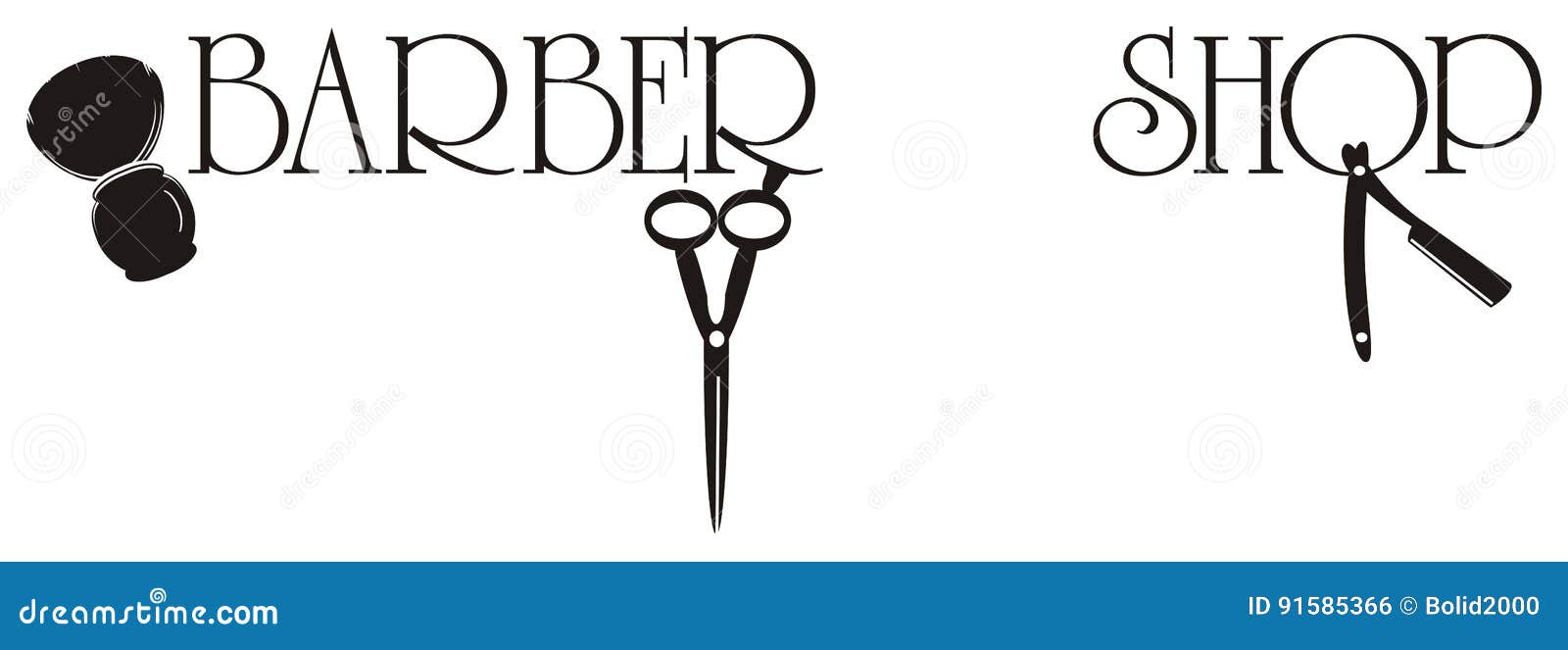 Black Inscription Barber Shop Stock Illustration - Illustration of ...