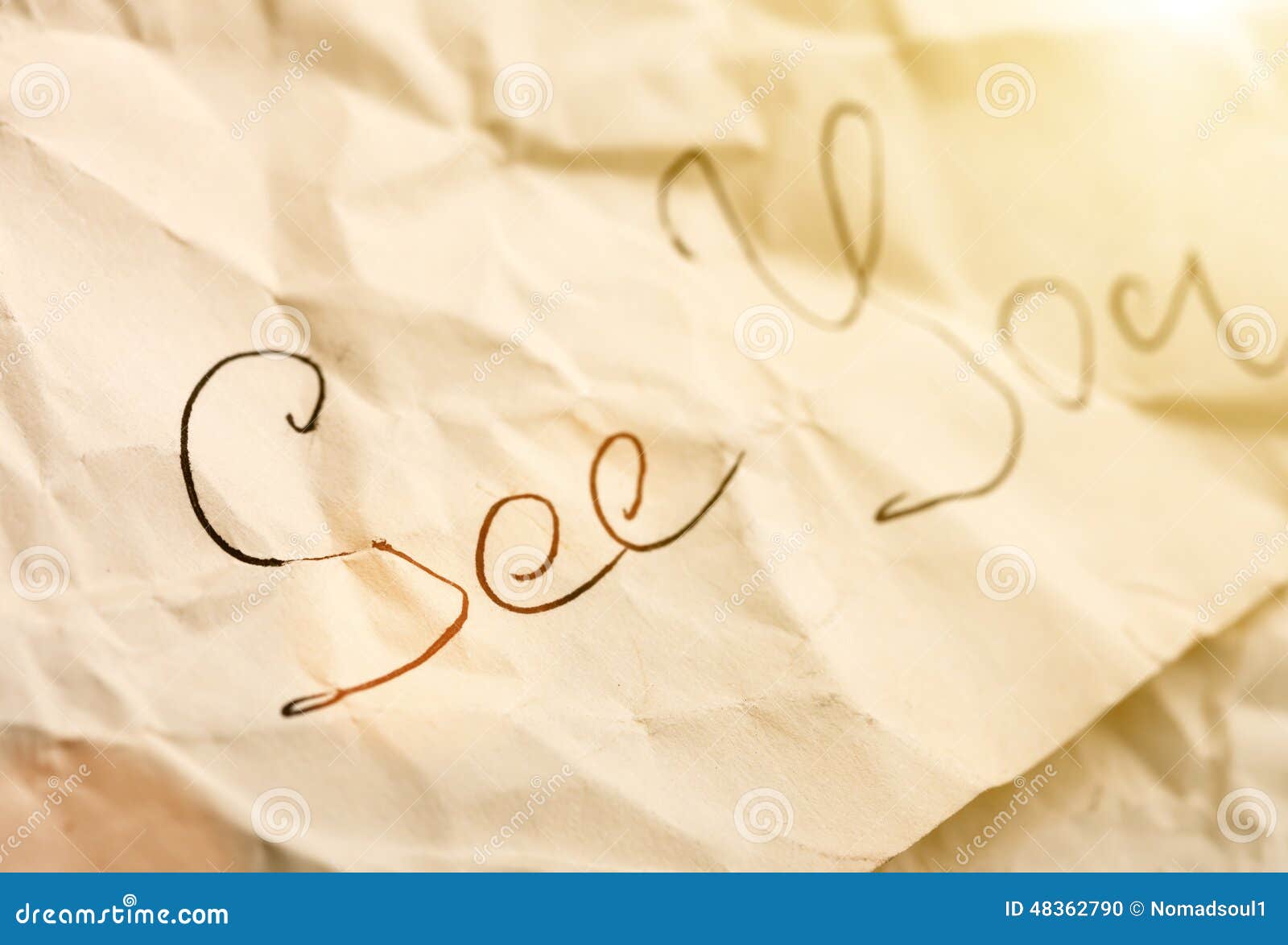 Black Inscription on Piece of Paper Stock Photo - Image of retro, font ...